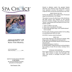 Spa Choice 472-3-4021 Alkalinity Up Hot Tub Chemical for Spas, 2-Pound