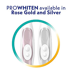 Spinbrush PRO WHITEN Battery Powered Toothbrush, Soft Bristles, 1 Count, Rose Gold or Silver (Colors May Vary)
