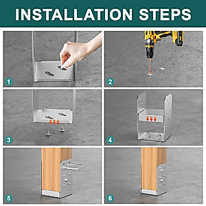 SPACEEUP 4x4 Post Base, Internal 3.5" x 3.5" Post Anchor 2pcs Adjustable Post Base Stainless Steel Concrete Post Anchor for Pavilion Deck Railing Support Decorative Anchor Plate