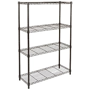 Amazon Basics 4-Shelf Adjustable, Heavy Duty Storage Shelving Unit (350 lbs loading capacity per shelf), Steel Organizer Wire Rack, Black, 36" L x 14" W x 54" H