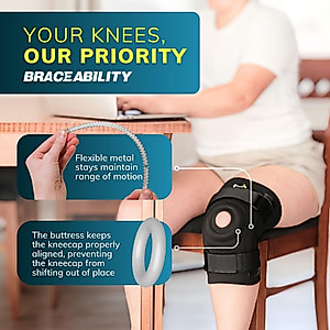 BraceAbility Bariatric Knee Brace for Large Legs - Plus Size Knee Brace with Side Stabilizers for Big Men or Women, Arthritis, Patellar Tendonitis, Obese Chondromalacia Pain, Instability (3XL)