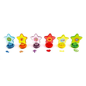 TINYMILLS 24 Pcs Religious Christian 2 in 1 Stackable Stacking Crayon with Extra Stamper Topper, Sunday School Classroom Rewards, Prizes, Christian Toys Sunday School Rewards