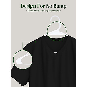 Cozymood Plastic Notched Hangers 20 Pack, Space Saving Tubular Clothes Hangers White, Slim Non-Slip Heavy Duty Plastic Hangers for Everyday Use, Standard Closet Hanger for Shirts, Coats, Dress, Skirts