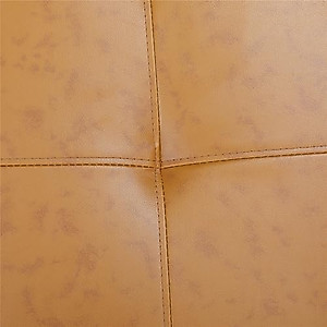 NOTOP 3-Piece Faux Leather L-Shaped Sectional Sofas, Button Tufted Upholstered Couch Set with Right Chaise Longue and Storage Ottoman, for Living Room, Home, Office, Ginger