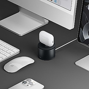 elago D Stand Charging Station Compatible with Apple Devices - Charging Dock Compatible with Apple TV Remote, Compatible with iPhone and More, Premium Aluminum, Cable Required (Black)