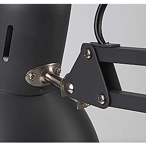 IKEA TERTIAL Work Lamp 32" Adjustable Multi-Joint Spring Swing Arm Clamp Clip On LED Bulb Included (Black)
