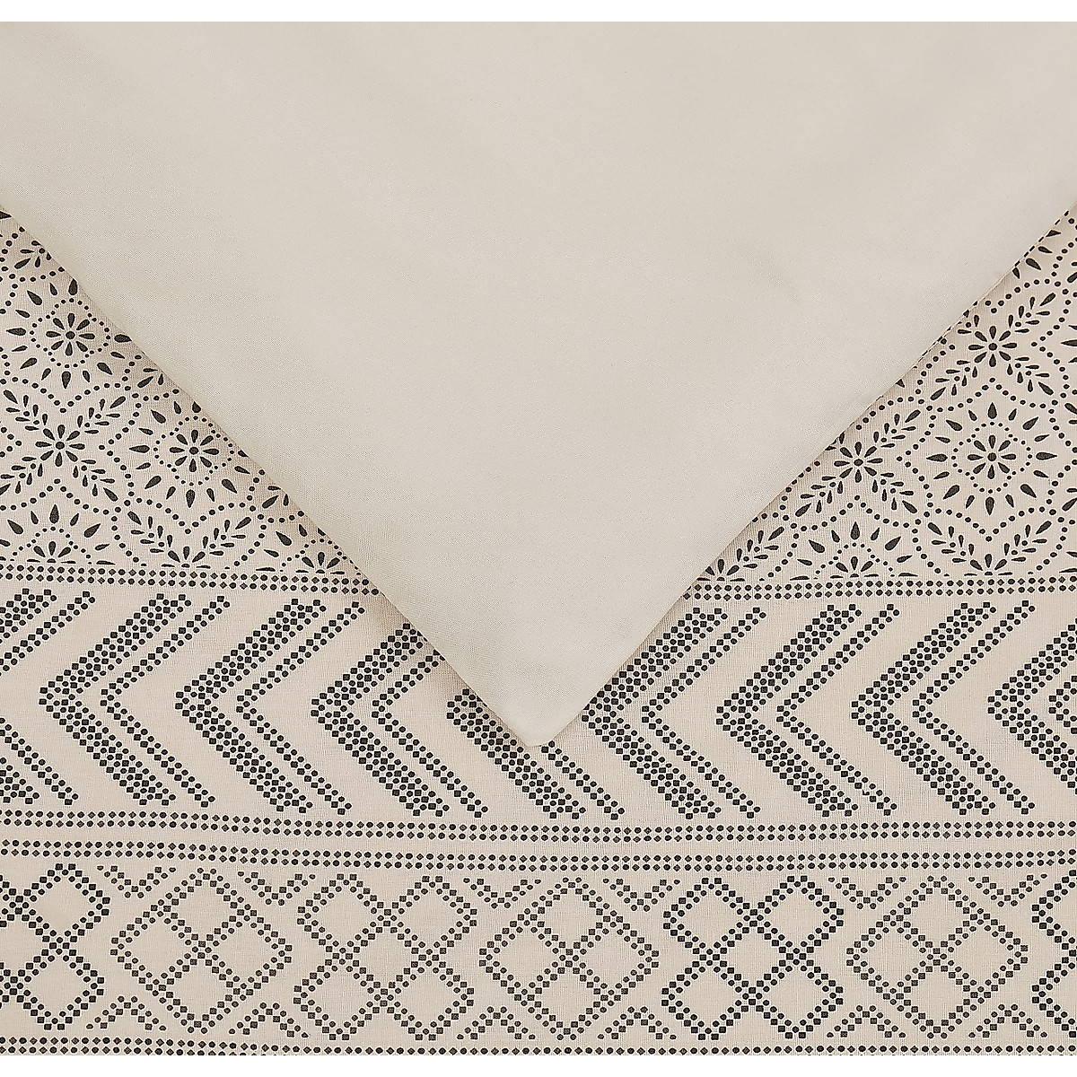 Brooklyn Loom Black and White Chase 3-Piece Full/Queen Duvet Cover Set