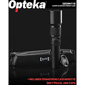 Opteka 500mm/1000mm f/8 Manual Telephoto Lens for Canon EOS 80D, 70D, 60D, 60Da, 50D, 40D, 30D, 1Ds, Mark III II, 7D, 6D, 5D, 5DS, Rebel T6s, T6i, T6, T5i, T5, T4i, T3i, T3 and T2i Digital SLR Cameras