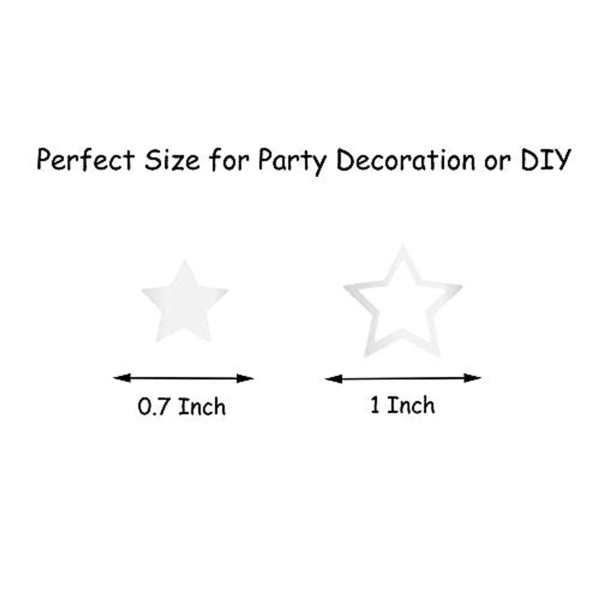 Star Metallic Foil Confetti Sprinkles for Wedding/Birthday/Festival Party Decorations 1.5OZ (silver, 24mm&18mm)