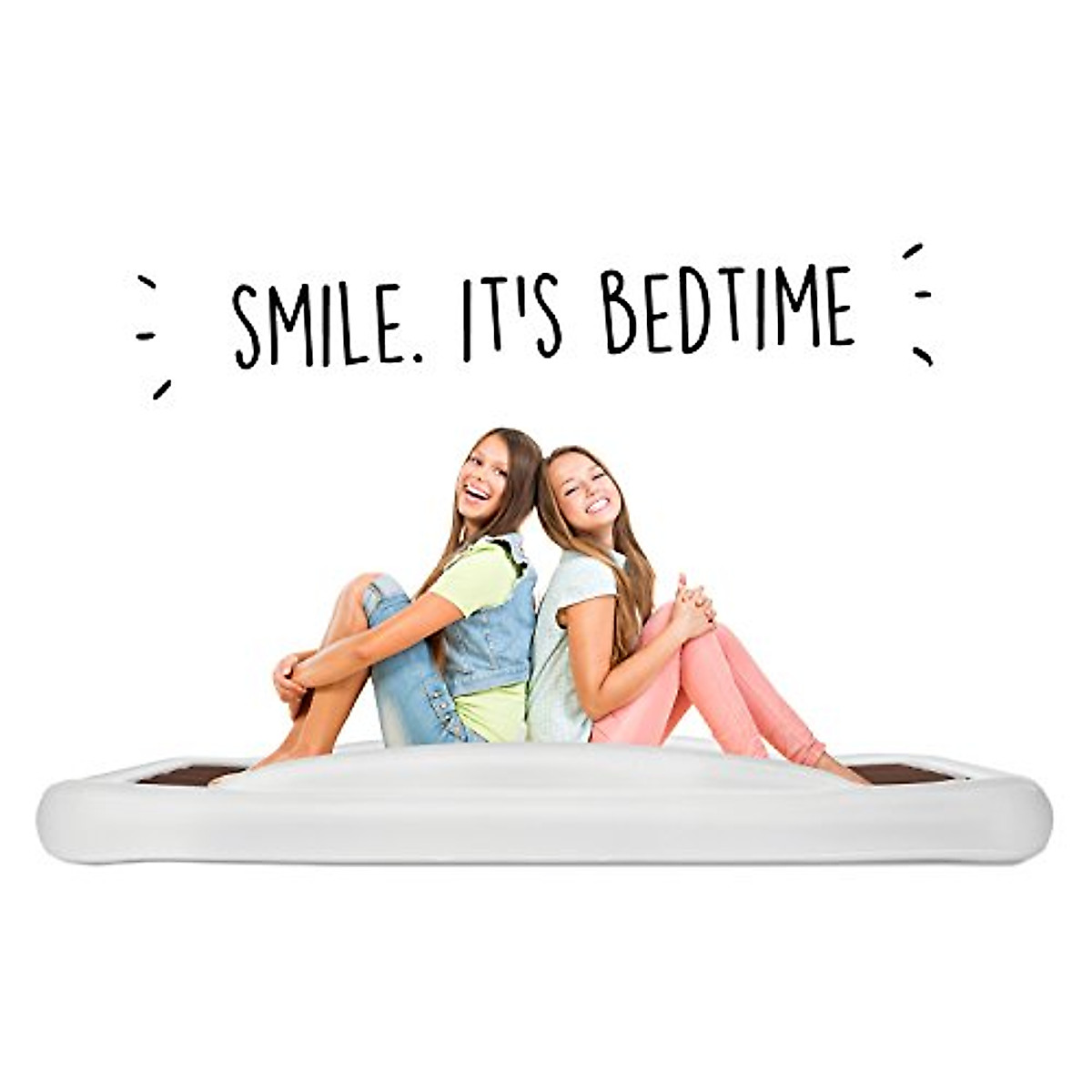 The Shrunks Twin Air Mattress Travel Bed for Kids and Adults with Pump Portable Inflatable Mattress Cot for Families Single Blow Up Air Bed for Travel, Camping, Sleepovers, or Home Twin Size Floor Bed