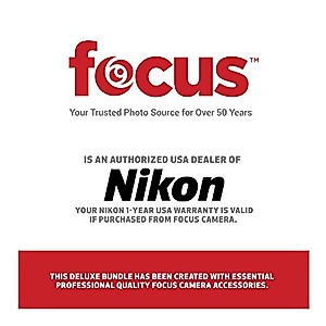 Nikon Z50 Mirrorless Camera with NIKKOR Z 16-50 and 50-250mm VR Lenses and 64GB Card Kit with Deluxe Accessory Bundle (5 Items)