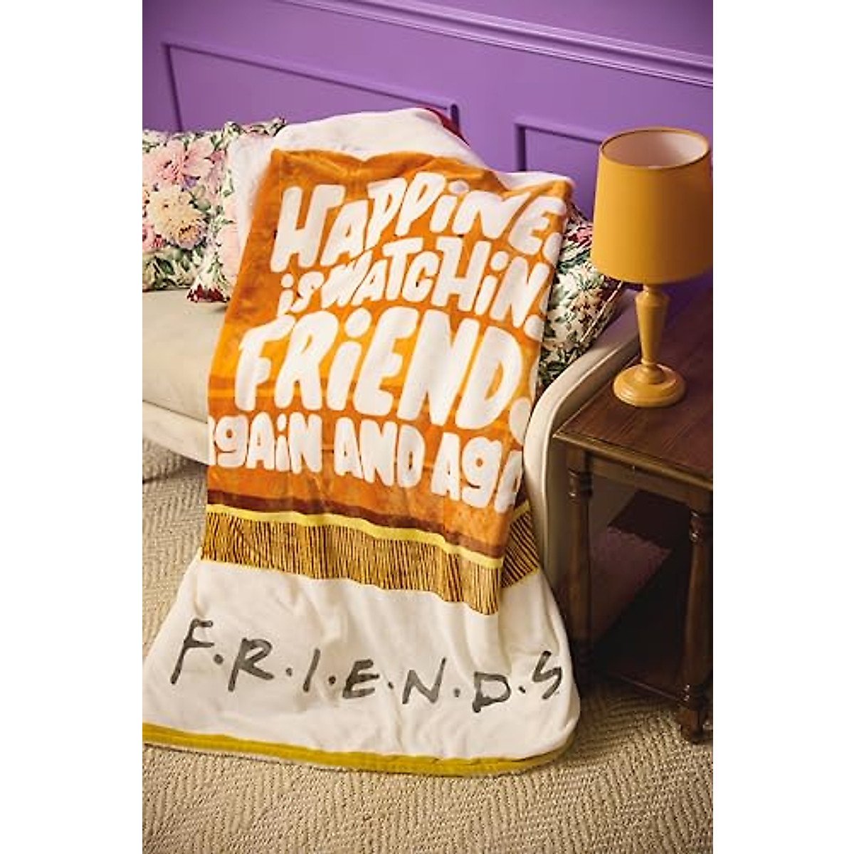 Hallmark Friends Oversized Blanket, 60"x80" (Happiness is Watching Friends Again and Again!) Gift for Christmas, Birthdays, Valentine's Day