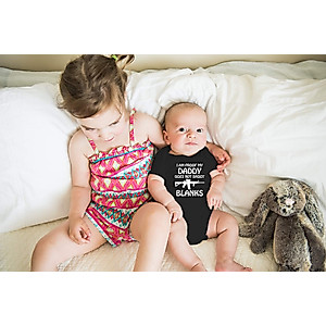 AW Fashions I Am Proof My Daddy Does Not Shoot Blanks Baby Bodysuit Funny Cute Newborn Infant Clothes (Newborn, Black)