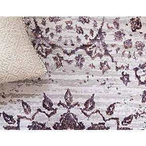 Unique Loom Aberdeen Collection Traditional Vintage Inspired Tone Textured Area Rug, 9 ft x 12 ft, Violet/Ivory
