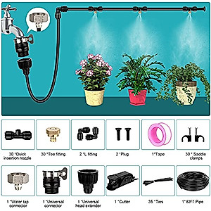 Misters for Outside Patio, Outdoor Misting Cooling System for Patio, Water Mister Outdoor, Outdoor Mister System for Garden Trampoline Greenhouse