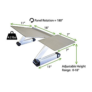 WorkEZ Keyboard and Mouse Tray ergonomic on-desk riser adjustable height angle negative tilt Raise computer keyboards to Standing sit stand-up standing accessories lift silver