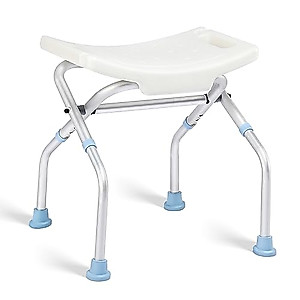 OasisSpace Folding Shower Chair for Inside Shower, 300lbs Portable Bathroom Seat Height Adjustable for Travel, Tool Free Collapsible Bath Stool Bench for Elderly, Senior, Handicap & Disabled
