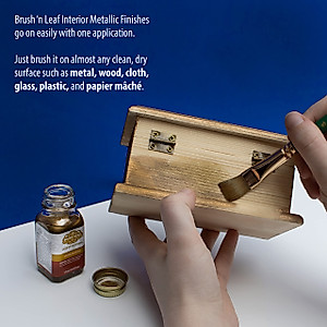 AMACO Brush ‘n Leaf - Antique Gold Leaf 1oz Bottle - Liquid Gold Leaf Paint for Metal Wood Ceramic and More - Interior Liquid Leaf Paint for Objects and Furniture