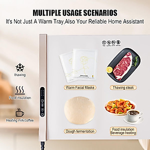 Electric Warming Tray 2024 New，Portable Silicone Food Warmer Heater Mat，Travel Roll Up Fast Heating Pad，Foldable Keep Plates Fast Warm for Buffets Party,Large Surface Area