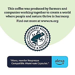 Amazon Fresh Espresso Suave Medium Roast Aluminum Capsules, Compatible with Nespresso Original Brewers, Intensity 6/13, 50 Count (5 Packs of 10)