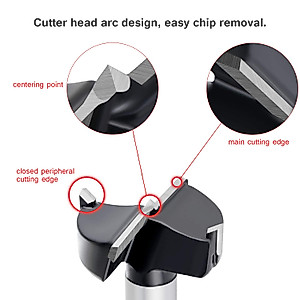 WiMas 16/22/35mm Forstner Drill Bit Set Woodworking Carbon Steel Wood Drilling with Centring Tip Diameter Drill Hole 3PCS for Wood Products, Plastics,Plywood etc