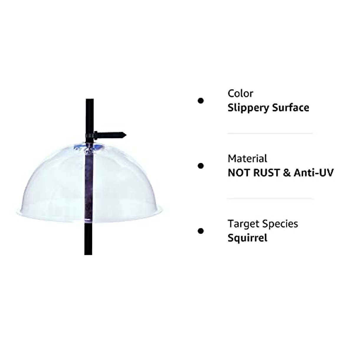 Myard 13 Inches Solid Clear PC Wobbly Squirrel Proof Baffle Deflector for Bird Feeder, Fit up 1.5 Inches Pole / Post