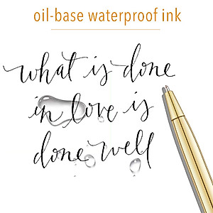 Unibene 6 Pack Slim Gold Ballpoint Pens Black Ink 1 mm - Black ink, Nice Gift for Business Office Students Teachers Wedding Christmas