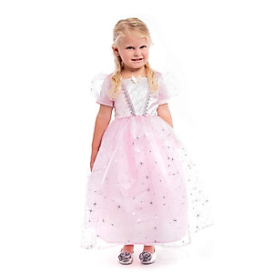 Little Adventures Deluxe Good Witch Dress up Costume (Medium Age 3-5) - Machine Washable Child Pretend Play and Party Dress with No Glitter