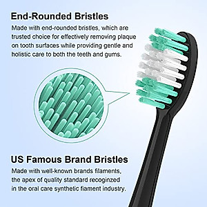 Everystep Replacement Toothbrush Heads Compatible with AquaSonic Black Series 10 Pack for Vibe Series Black Series pro, and for Duo Series pro Electric Toothbrush Black