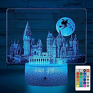 Potter Gifts for Kids,Hogwar Castle,Christmas or Birthday Party Supplies for Boys Girls,Night Light for Bedroom,Potter Decoration for Room