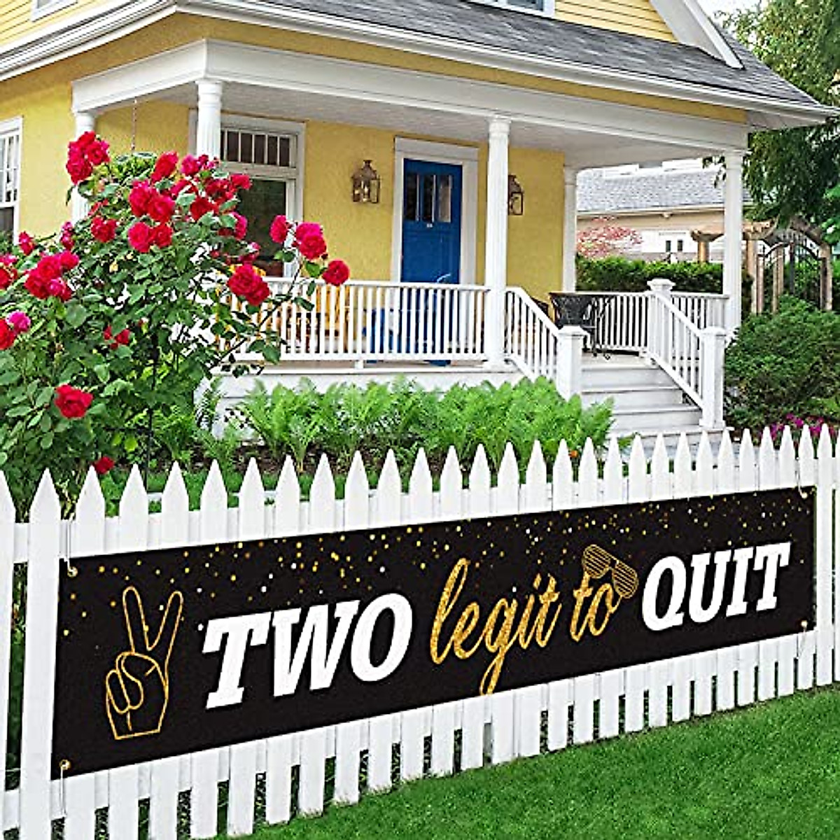 Two Legit To Quit 2nd Birthday Banner - Large Party Backdrop