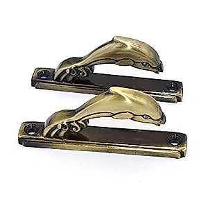 noyin 85mm Antique Bronze Metal Hooks Hangers Dolphins Wall Hooks Vintage Coat Rack Rustic Chic Wall Hook Towel Hook 2pcs