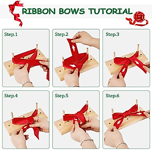 Creproly Bow Maker for Ribbon Wreaths, 2-in-1 Double Sided Wooden Hair Bow Making Tool for Crafts DIY Decoration for Christmas Halloween Holiday (New Style1)