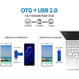 ABLAZE 128GB Type C Flash Drive 3 in 1 OTG USB 2.0 + USB C + Micro USB Thumb Drive Photo Stick for Smartphone/PC/MacBook/Tablet/Computers