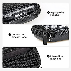 RISETECH Earbud Case Earphone Carrying Case Hard EVA Headphone Storage Bag Small Zipper Pouch Compatible with Beats Fit Pro, urBeats3, Bose Soundsport, EarPods, AirPods, Sony Earbuds -with Carabiner