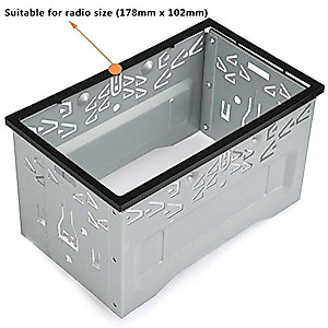 QLOUNI Double Din Installation Kit, Universal Double DIN Installation Cage Kit Slot Metal Car Stereo Radio Mounting Frame, Compatible for Passat/MK3/Jetta Panel Frame