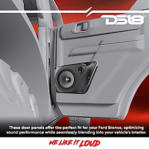 DS18 BRO-BD-LR Speakers Panels for Ford Bronco 6th Gen 4 Door - Back Doors Speakers and Tweeter Panels - Fits 2X 6.5 Speakers and 2X 2.3 Tweeters - Pair (Left & Right)