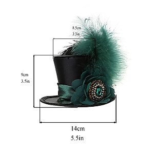 Comott Mini Top Hat Headband Fascinator Ostrich Feather Top Hat for Derby Tea Party