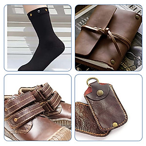 TLKKUE 240 Sets Rivets for Leather, Leather Rivets 3 Sizes Leather Double Cap Rivets for DIY Leather Craft, Bags/Clothes/Shoes/Belts Decoration or Repair (Bronze)