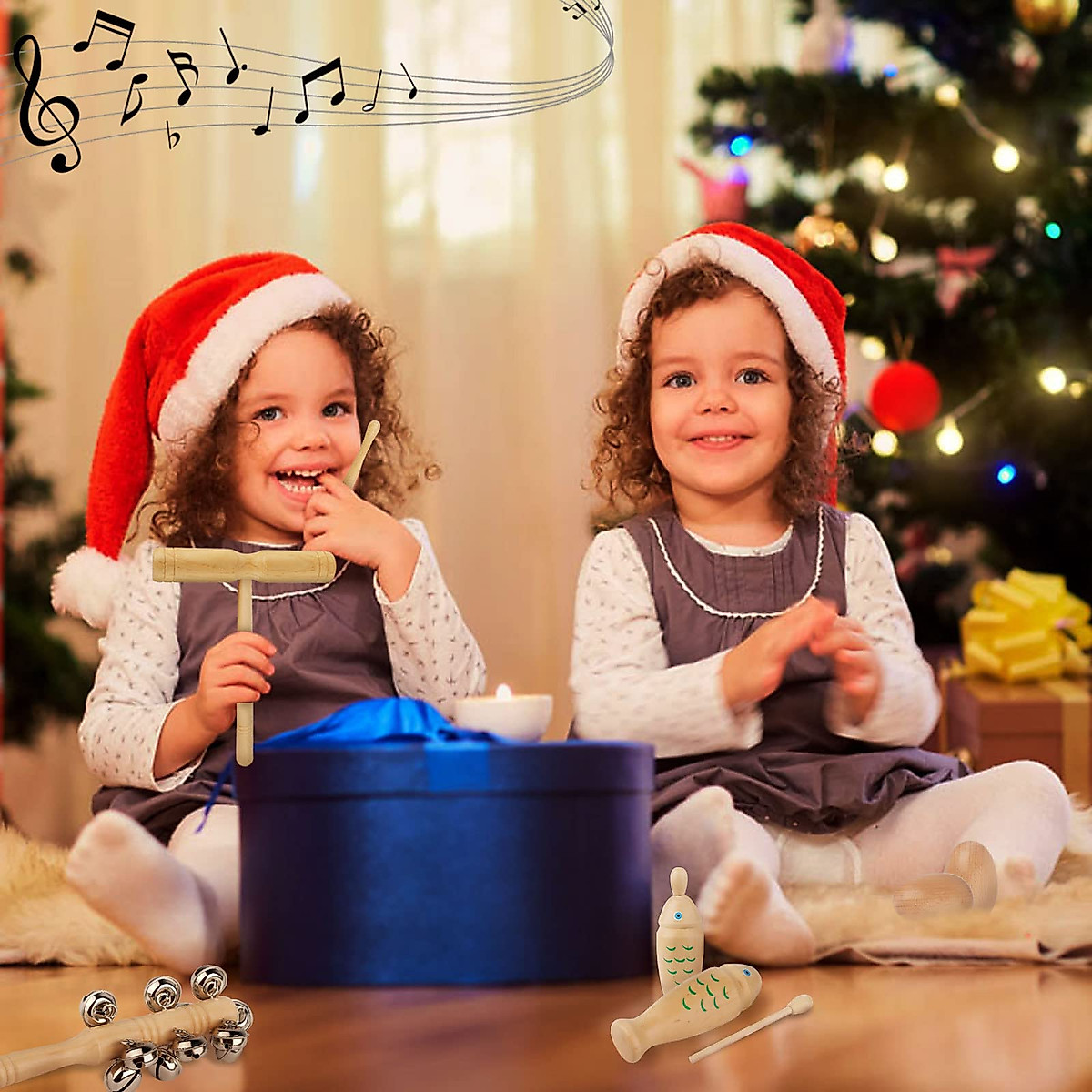 Nvmogan Musical Instruments for Kids and Toddle-Eco Friendly Wooden Music Toys.Musical Percussion for Boys Girls Preschool Educational with Storage Bag.Promote Fine Motor Skills