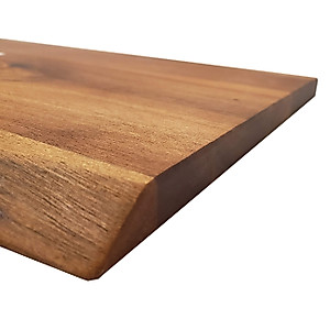 Denmark Tools for Cooks Artisan Acacia Serving Collection- Wood Cutting Chopping Board Platter Tray, 2 Piece Rectangular Footed Charcuterie/Cutting Boards