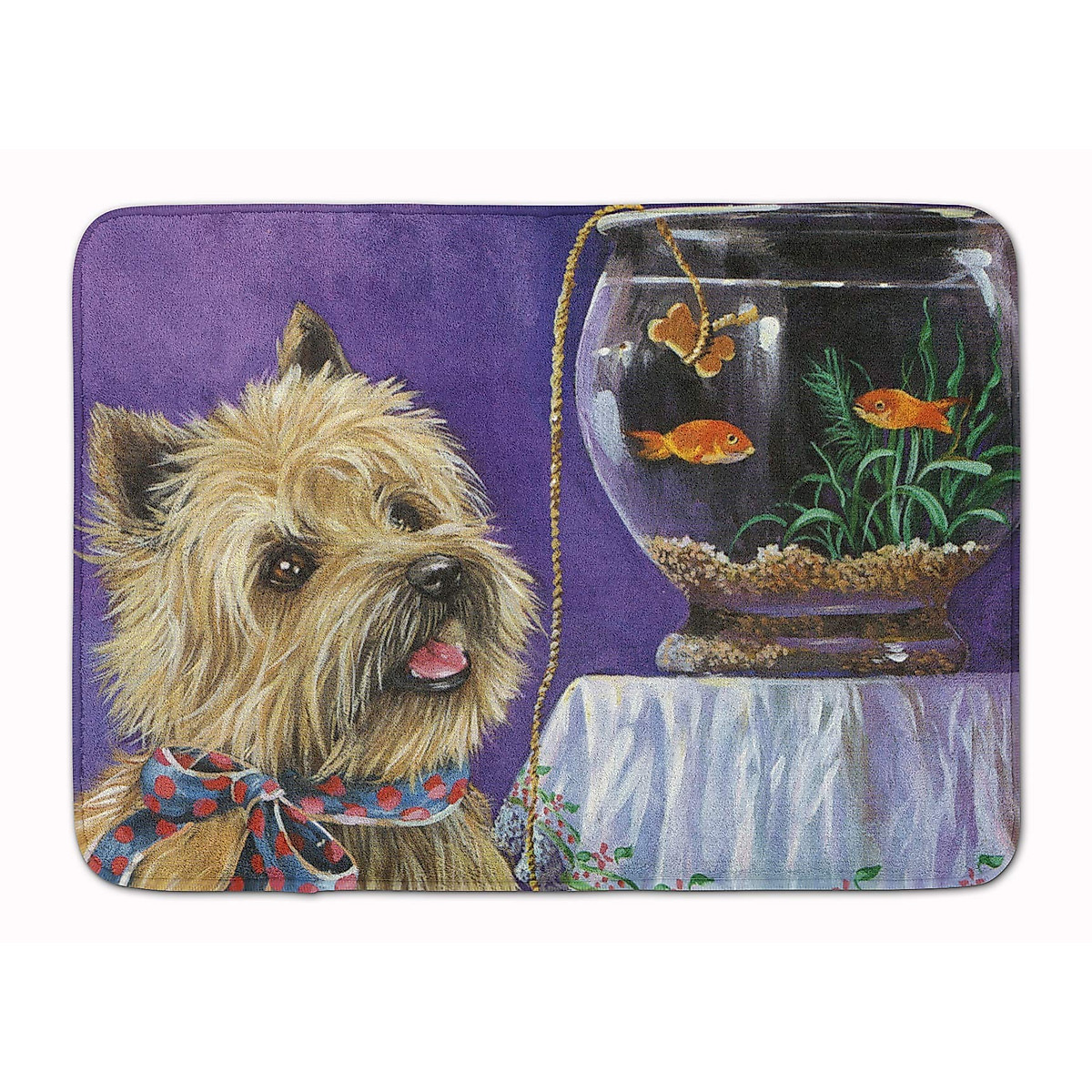 Caroline's Treasures Cairn Terrier Gone Fishing Machine Washable Memory Foam Mat doormats, Multicolor