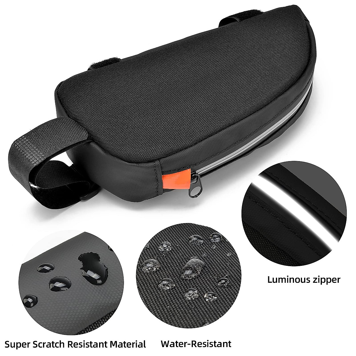 VENFOREST Bike Top Tube Bag Waterproof Bicycle Front Frame Bag Top Tube Bike Pouch for Road Mountain Bicycle Outdoor Cycling Travel Hiking