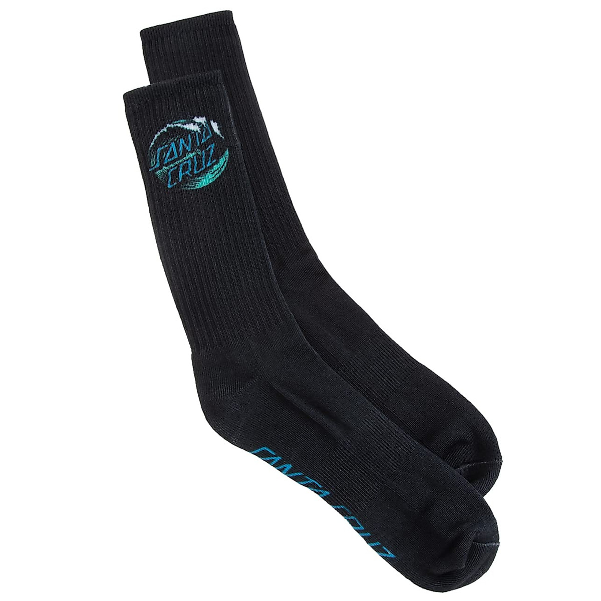 SANTA CRUZ Wave Dot Crew Socks - Black