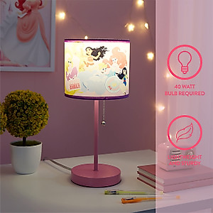 Idea Nuova Disney Princess Stick Table Lamp with Printed Shade, 15.5" H x 7.5" W,metal