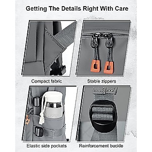 coowoz College Backpack Waterproof Black College Bags For Women Lightweight Travel Rucksack Casual Daypack Laptop Backpacks For Men Women (Grey S)