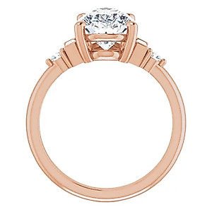 14K Gold Handmade 5 CT Pear Cut VVS1 Colorless Moissanite Engagement Rings for Women Bridal Set Moissanite Wedding Rings for Gifts (Rose Gold, 6.5)
