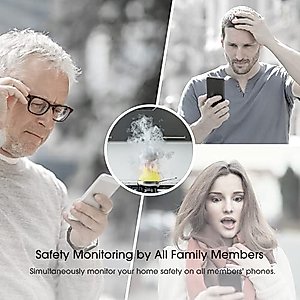 X-Sense Wi-Fi Smoke Detector, Wireless Smart Fire Smoke Alarm with Replaceable Lithium Battery & Silence Button, Compatible with TuyaSmart & Smart Life App, Auto Self-Check Function, XS01-WT