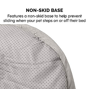 Furhaven 24" Round Medium Dog Bed Minky Plush & Velvet Calming Hug Nest, Washable - Silver Gray, 24-inch