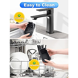 ANPHSIN 2pcs Silicone Grease Cup Liners for Blackstone, Reusable Foldable Grill Drip Pan Liners, Grease Catchers Trays Compatible with Blackstone 36/30/28/22/17inches Griddle (Black 8 x 4 x 3 in)